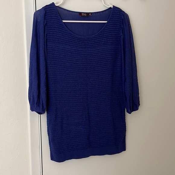 Tops | Royal Blue Knitted Top In Size M | Poshmark